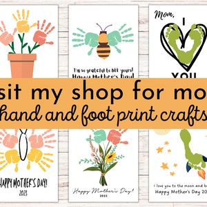 Mother's Day Printable Handprint Craft for Kids and Babies Floral ...