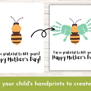 Mother's Day Printable Handprint Craft for Kids and Babies Bee | DIY ...