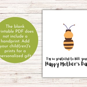 Mother's Day Printable Handprint Craft for Kids and Babies Bee | DIY ...