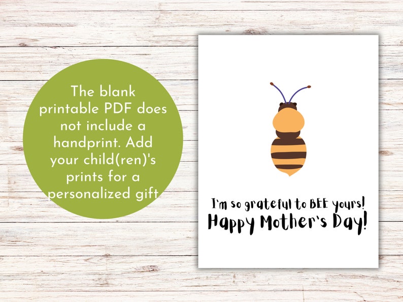 Mother's Day Printable Handprint Craft for Kids and Babies Bee DIY Gift ...