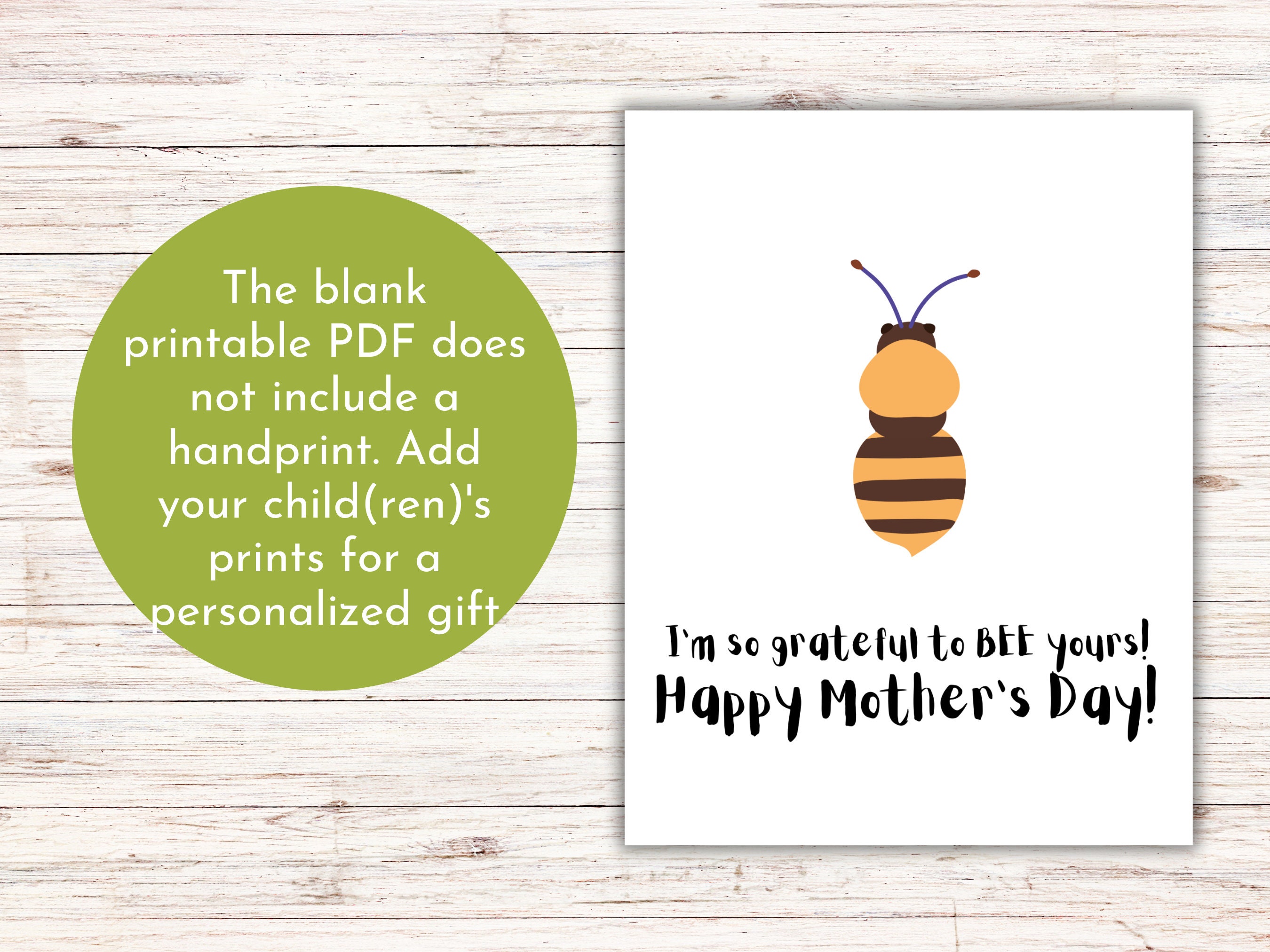 Mother's Day Printable Handprint Craft for Kids and Babies Bee DIY Gift ...