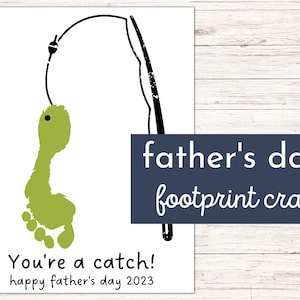 Father's Day Printable Fish Footprint Craft for Kids & Babies Fishing ...