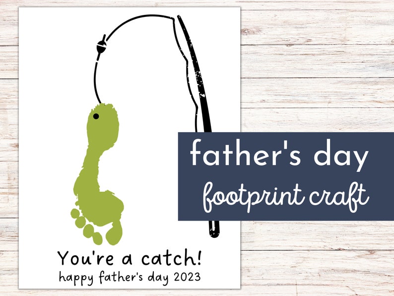 Father's Day Printable Fish Footprint Craft for Kids & Babies Fishing ...