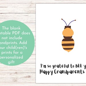 Grandparents Day Printable Handprint Bee Craft for One or Two Children ...