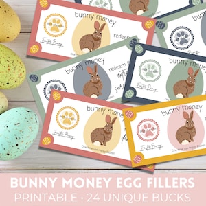 Easter Bunny Money Printable Easter Egg Fillers | Easter Coupons | Non ...
