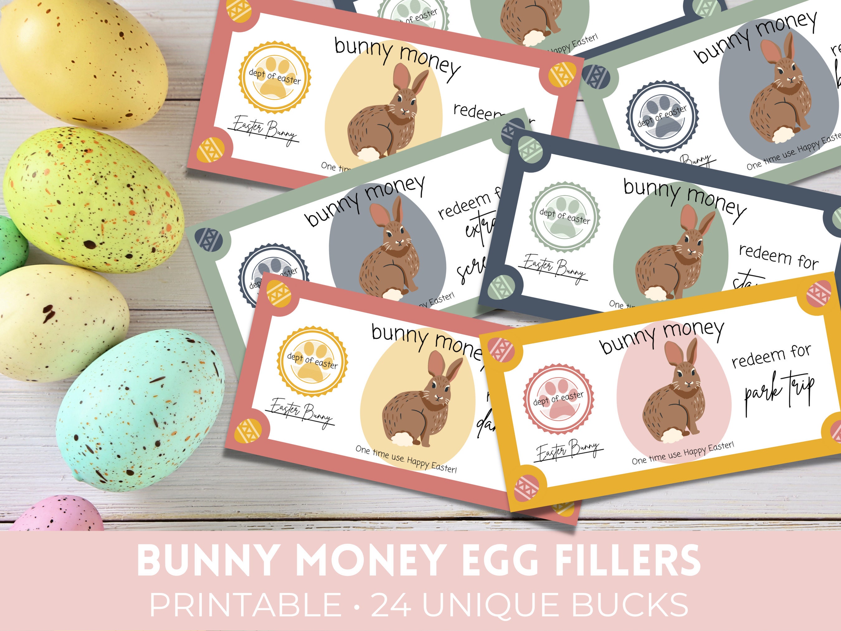 Easter Bunny Money Printable Easter Egg Fillers | Easter Coupons | Non ...
