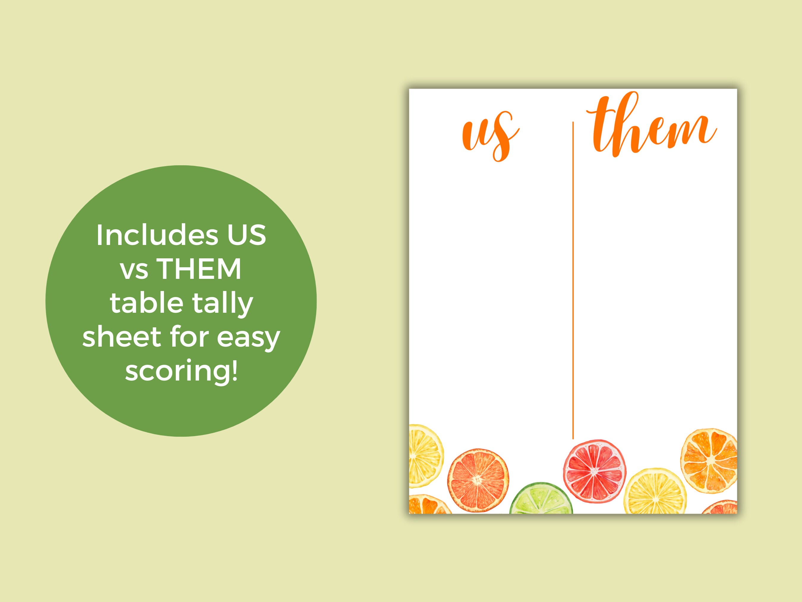 Printable Fruit Bunco Score Sheets | Summer Lemonade May June July ...