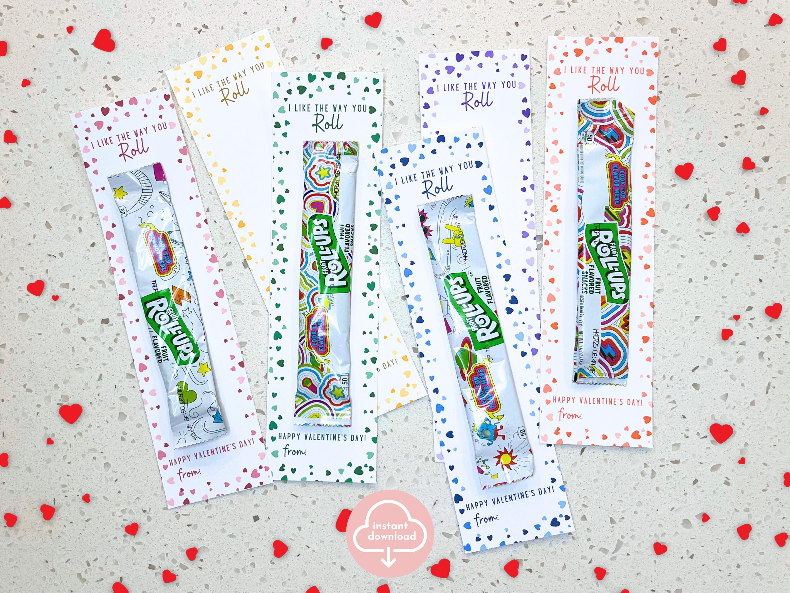 Printable Fruit Roll-up Valentines, "i Like the Way You Roll", Kid's ...