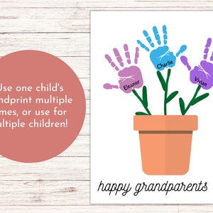 Grandparents Day Printable Handprint Flower Pot Craft for Multiple ...
