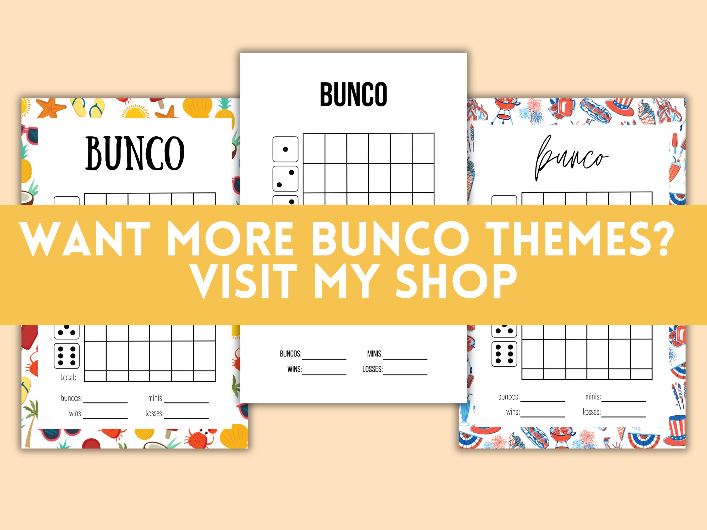 Printable Back to School Bunco Score Sheets | August September Bunco ...
