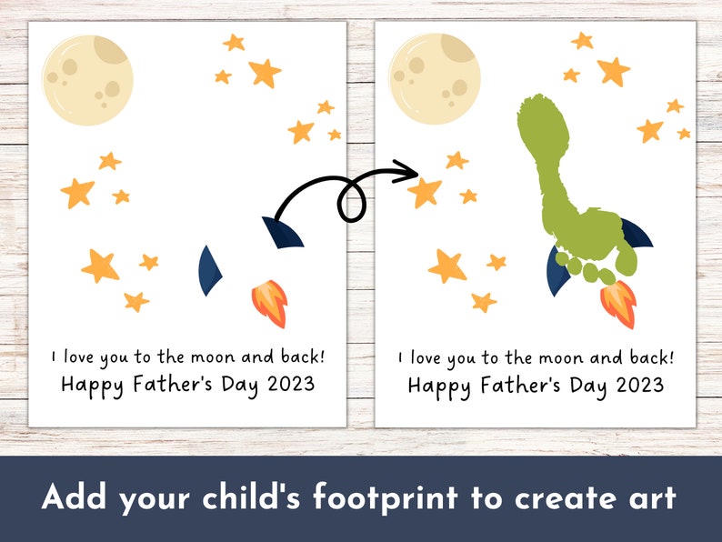 Father's Day Printable Footprint Craft for Kids & Babies - Etsy