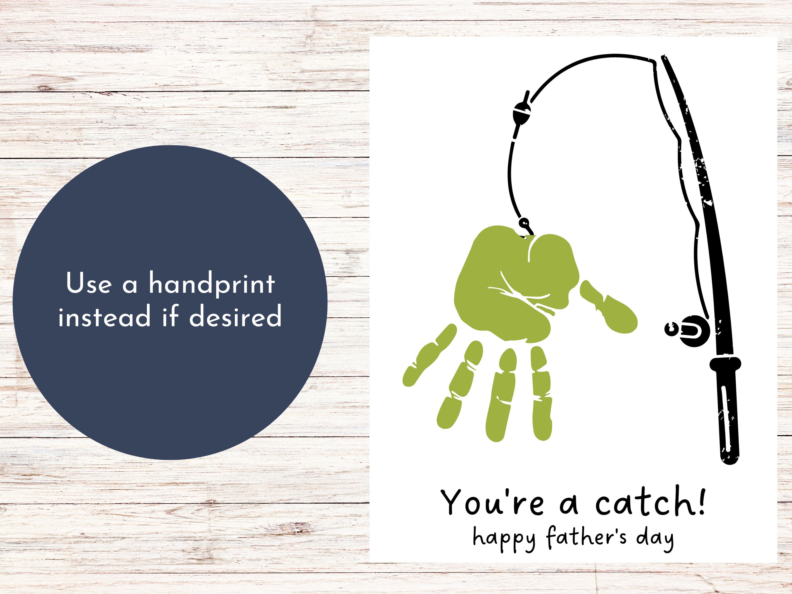 Father's Day Printable Fish Footprint Craft for Kids & Babies | Fishing ...