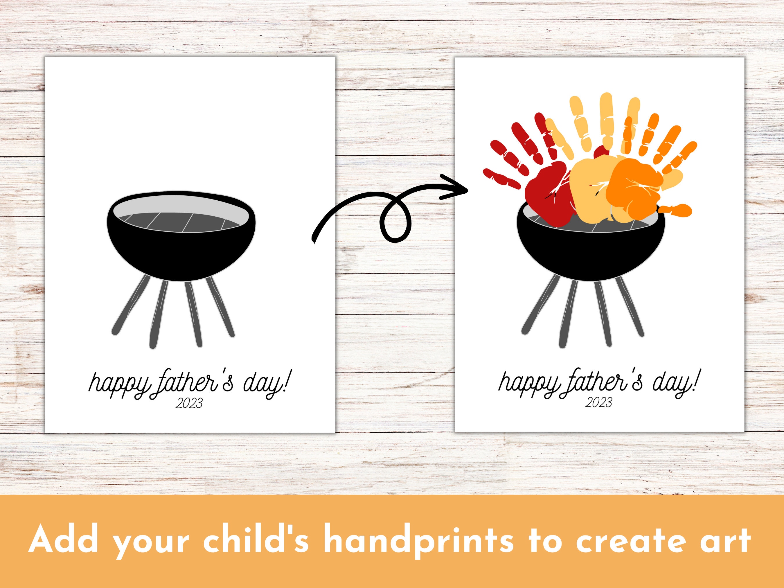 Father's Day Printable Handprint Craft for Kids & Babies - Etsy