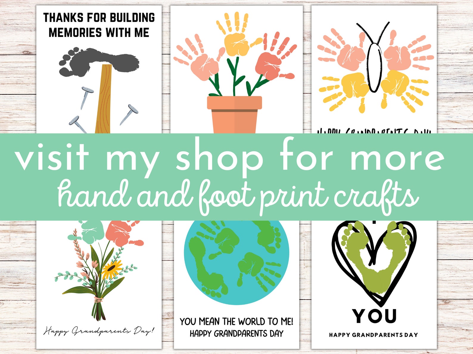 Grandparents Day Printable Handprint Bee Craft for One or Two Children ...