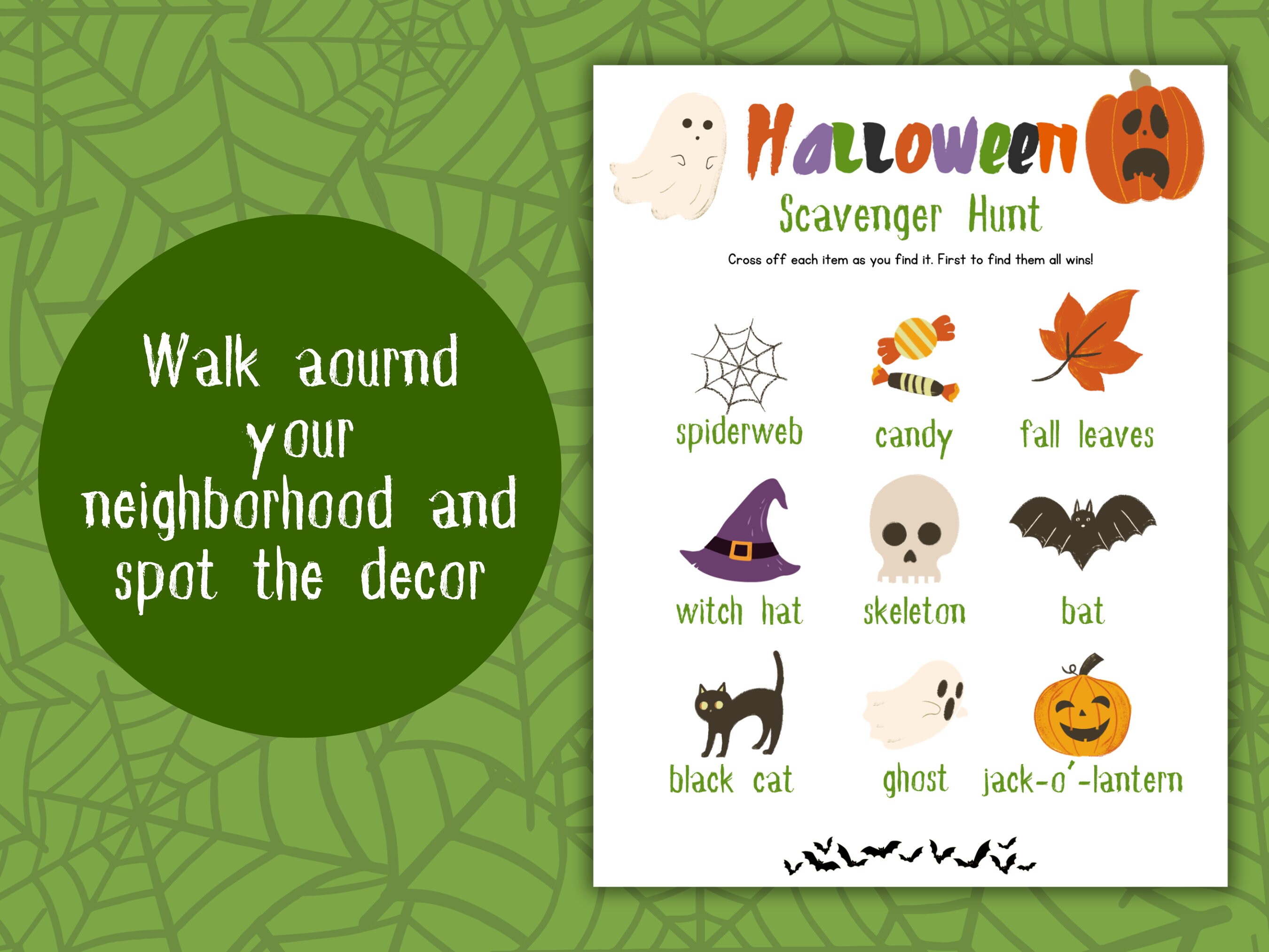 Printable Halloween Scavenger Hunt Game | Digital Download Halloween ...