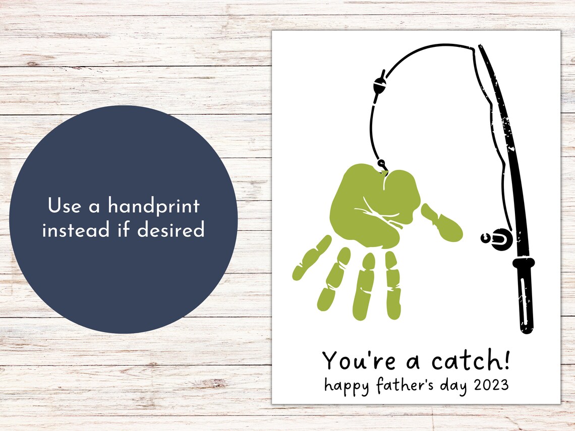 Father's Day Printable Fish Footprint Craft for Kids & Babies Fishing ...