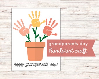 Grandparents Day Printable Handprint Bee Craft for One or Two Children ...