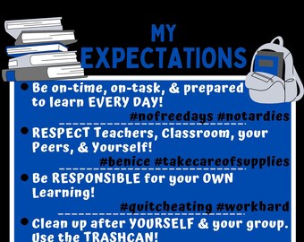 High School or Middle School Classroom Rules/expectations - Etsy