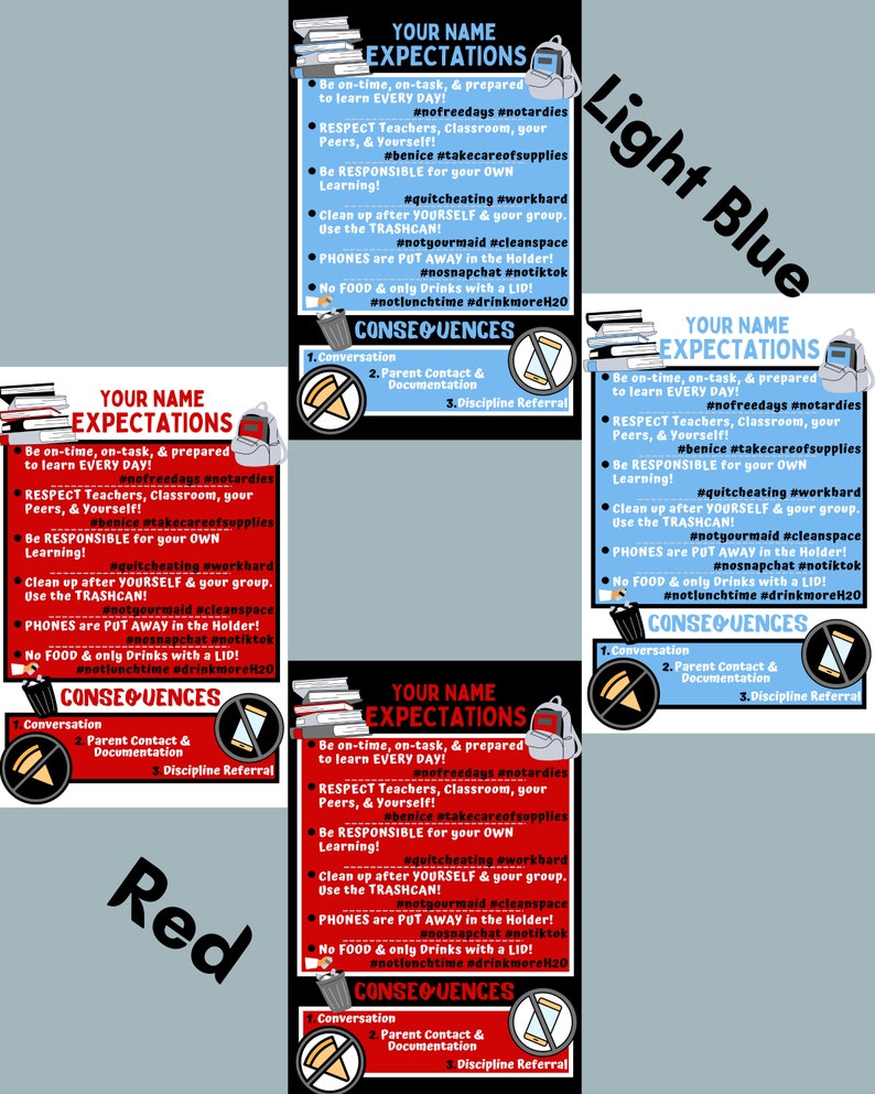 Custom Classroom Rules Poster: High/middle School Expectations (digital ...