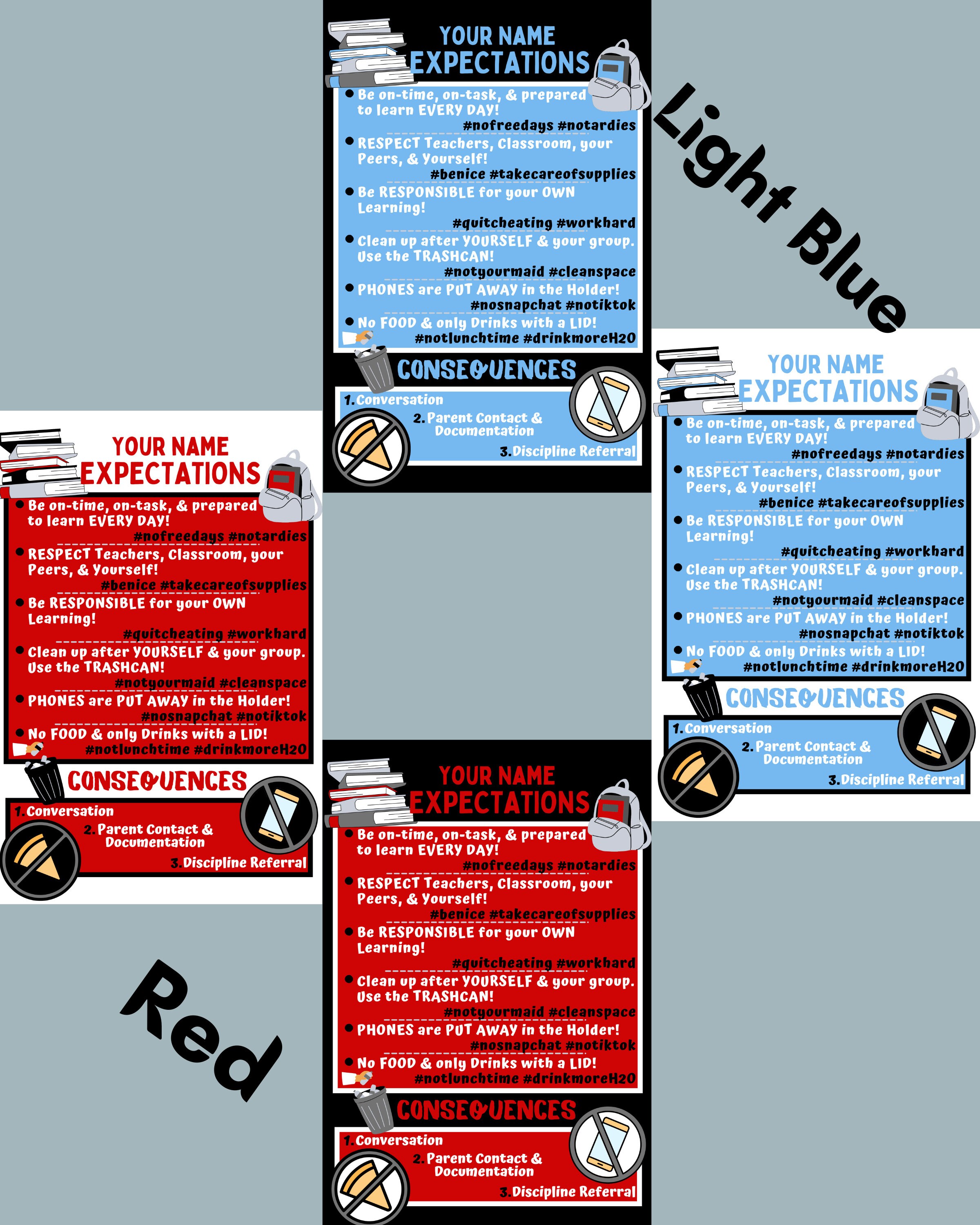 CUSTOMIZE High/middle School Classroom Rules/expectations Poster- Add a ...