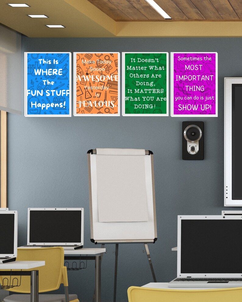 Classroom Posters Bundle (11x14) Colored Background W/ White Lettering ...