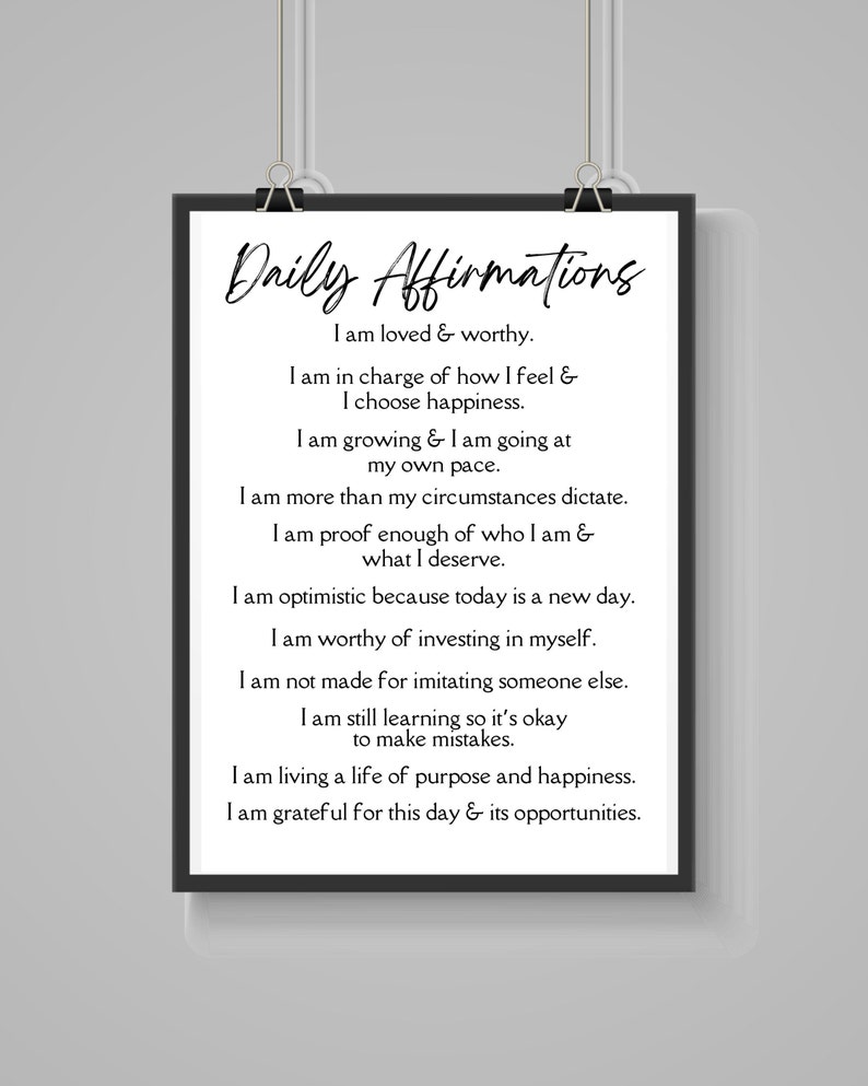 Daily Affirmations A4 A5 & A6 NEW FONT - Etsy