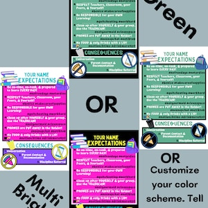 CUSTOMIZE High/middle School Classroom Rules/expectations Poster- Add a ...