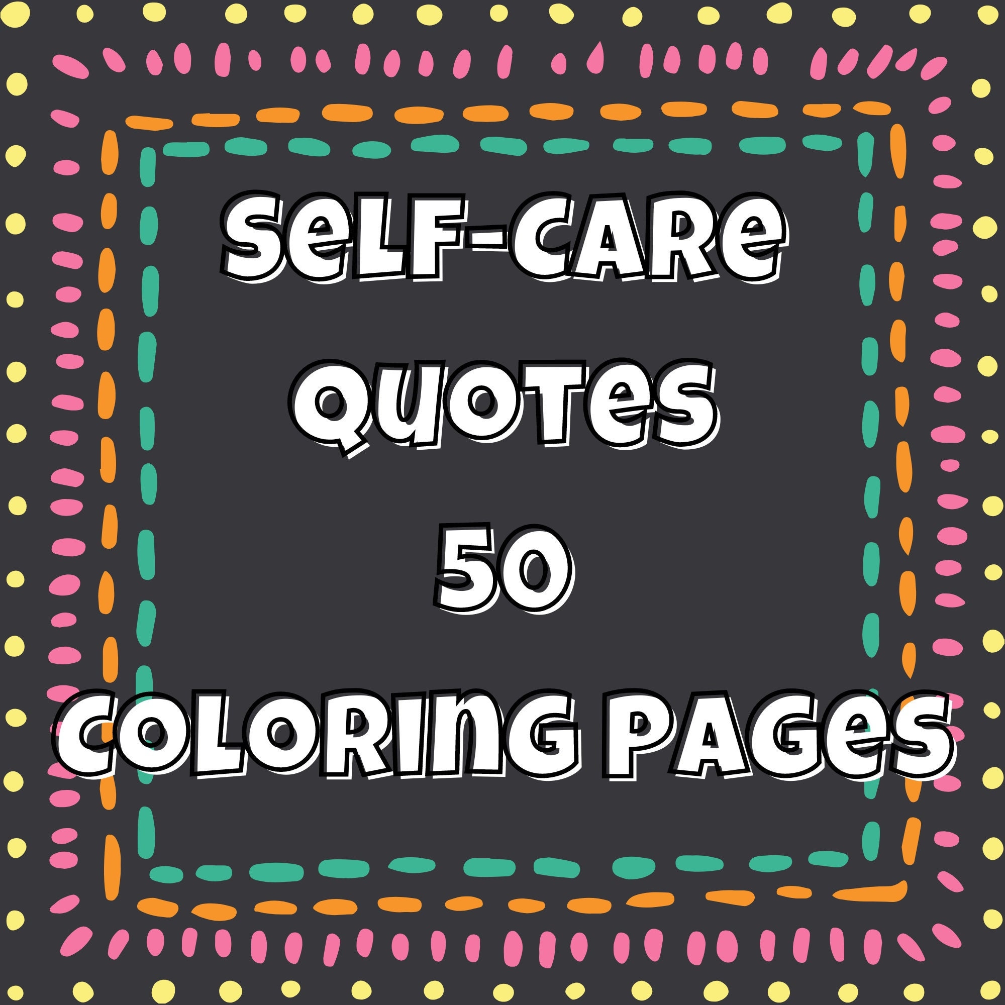 Self-care Quotes Doodle Coloring Pages - Etsy