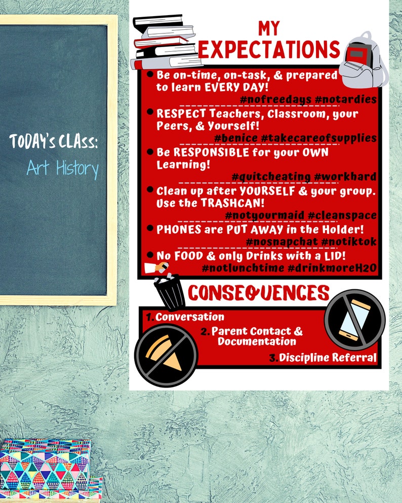 High School or Middle School Classroom Rules/expectations - Etsy