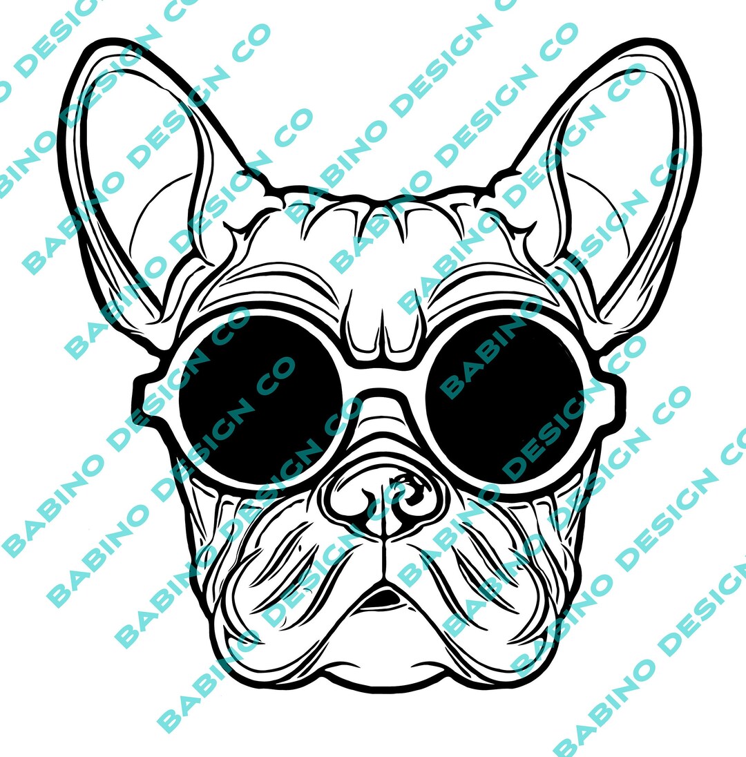 French Bulldog SVG. French Bulldog PNG. French Bulldog With Sunglasses ...