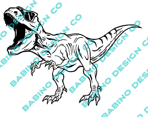 T-rex SVG. T. Rex SVG PNG. T-rex With Sunglasses. T. Rex With - Etsy