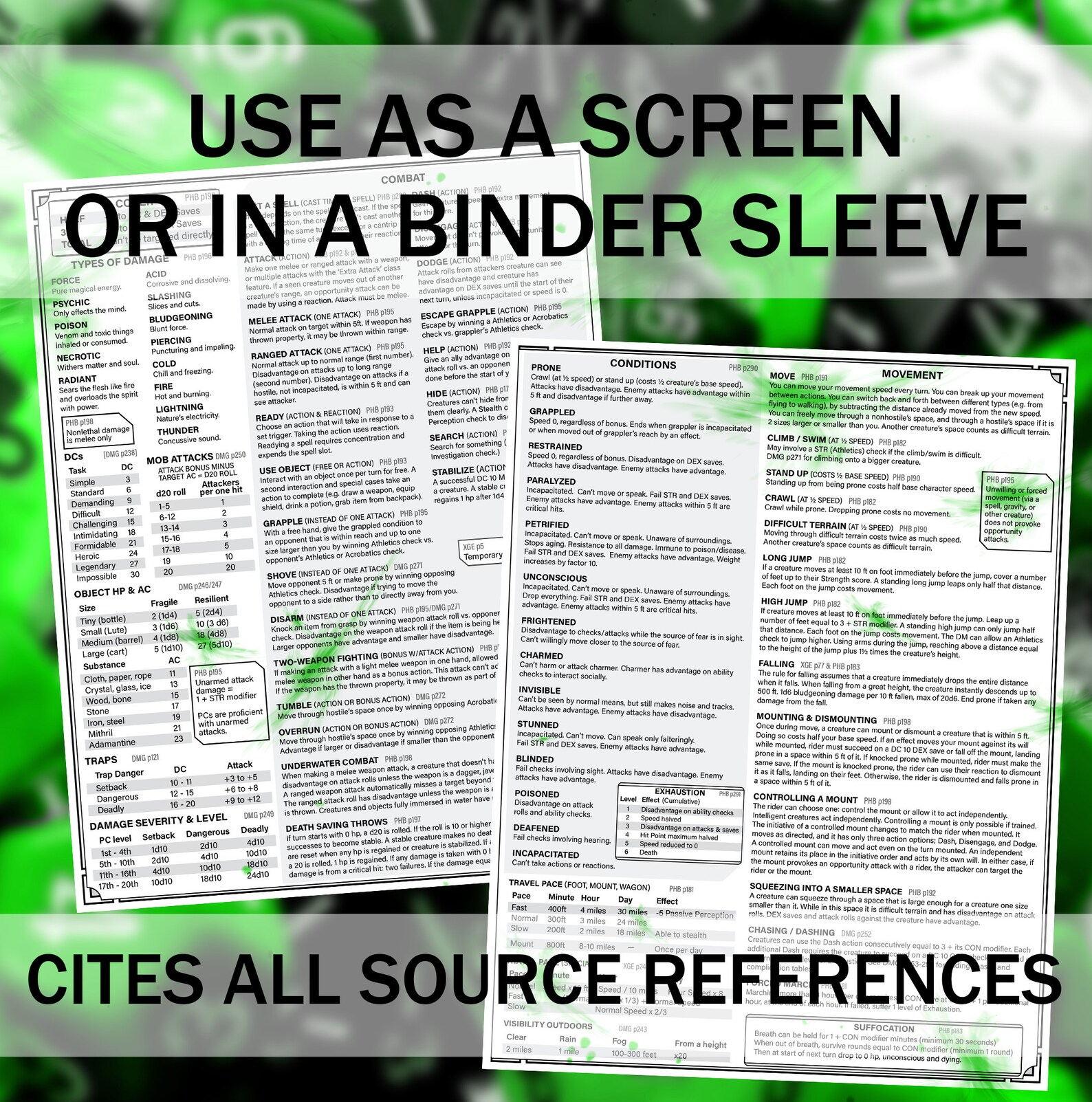 Vertical D&D Printable Dungeon Master Screen Insert - Etsy