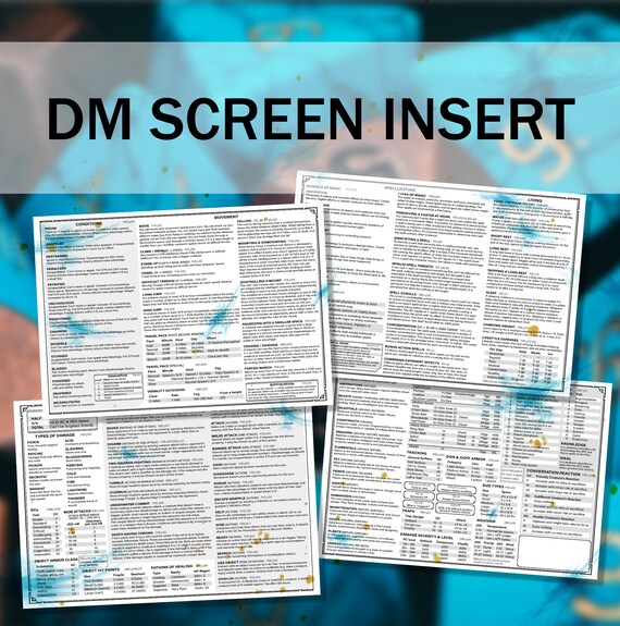 D&D Printable Dungeon Master Screen Insert | Etsy