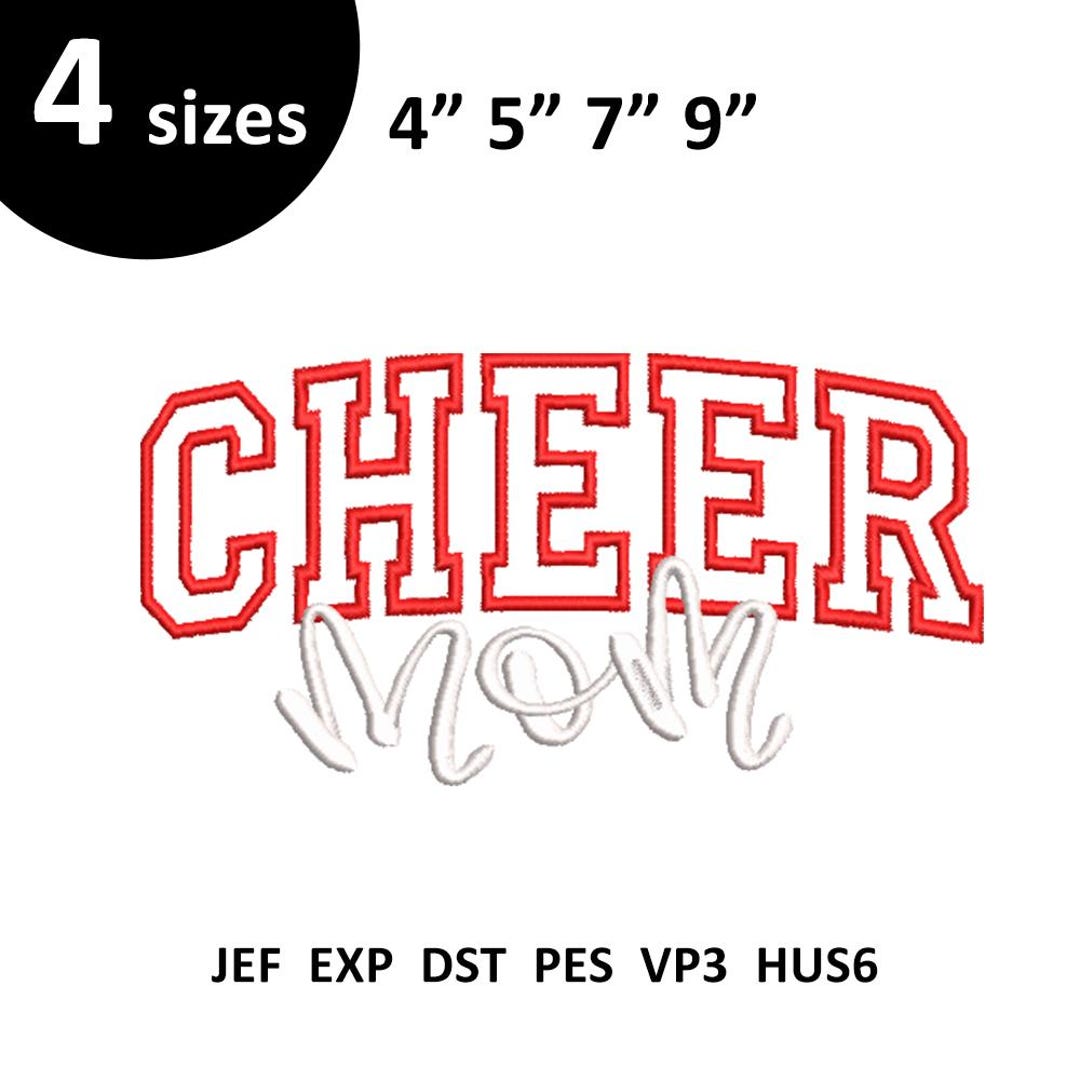 Cheer Mom Arched Applique Embroidery Design - Machine Embroidery File ...