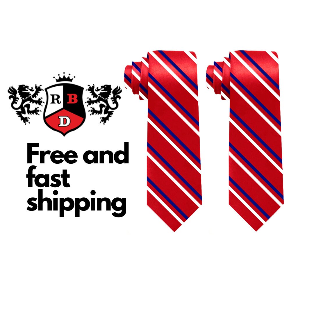 2 TWO Ties Rebelde RBD Inspired Red Striped Blue and White Tie - Etsy