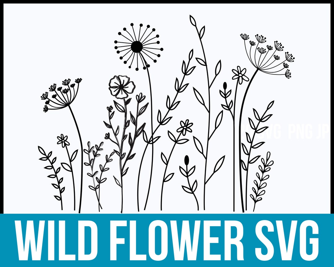Wild Flower Svg Nature Svg Floral Frame Svg Split Monogram - Etsy