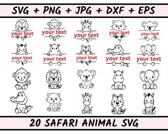 Safari Animals Outline SVG Baby Teacher Woodland Animals - Etsy