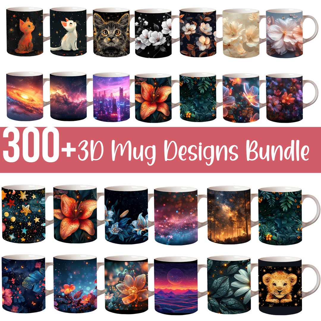 300+ 3D Mug Wrap Sublimation Design, Flowers Mug Wrap, 15oz Flowers Mug ...