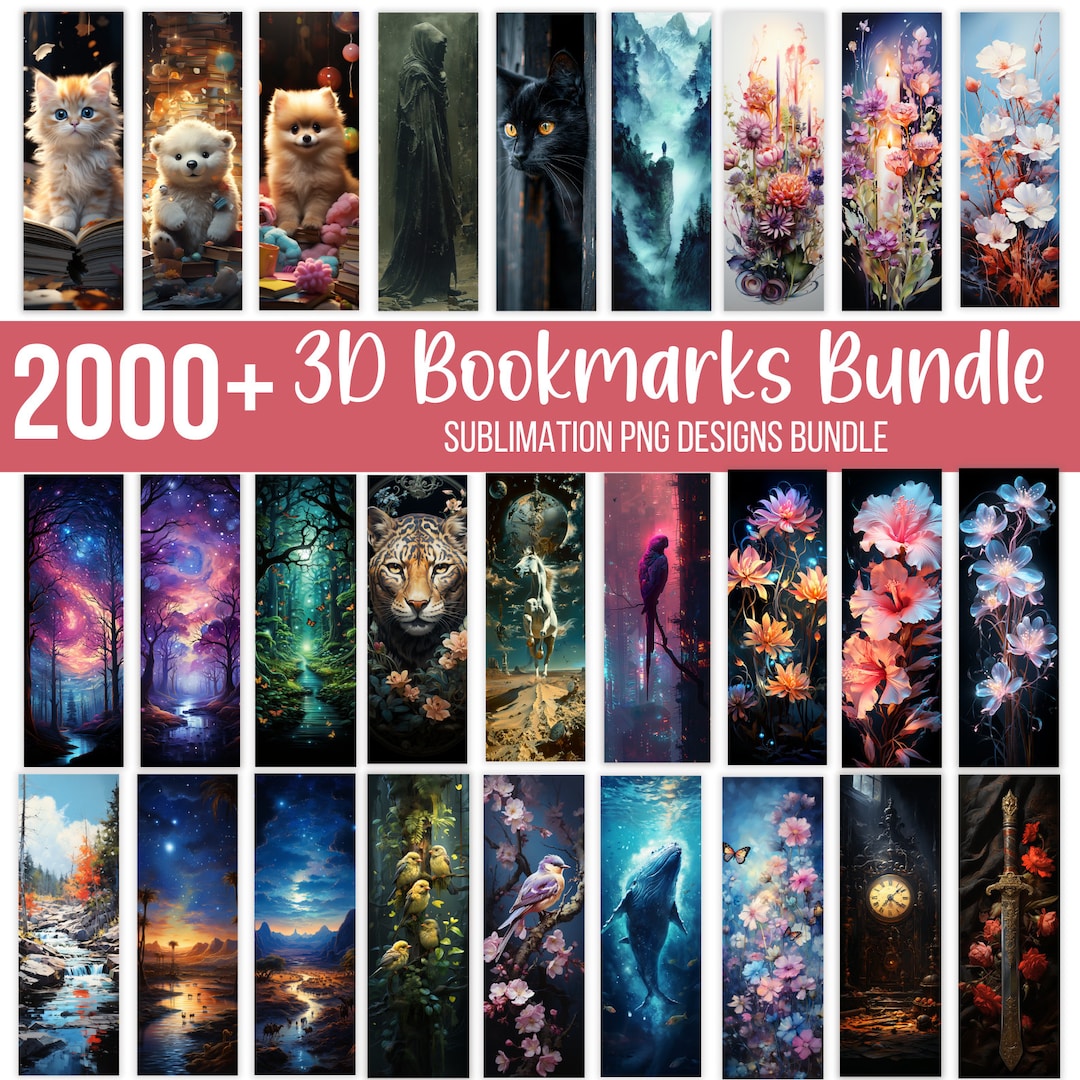2000+ Bookmark Mega Bundle, Bookmark Sublimation Png Designs, Floral ...