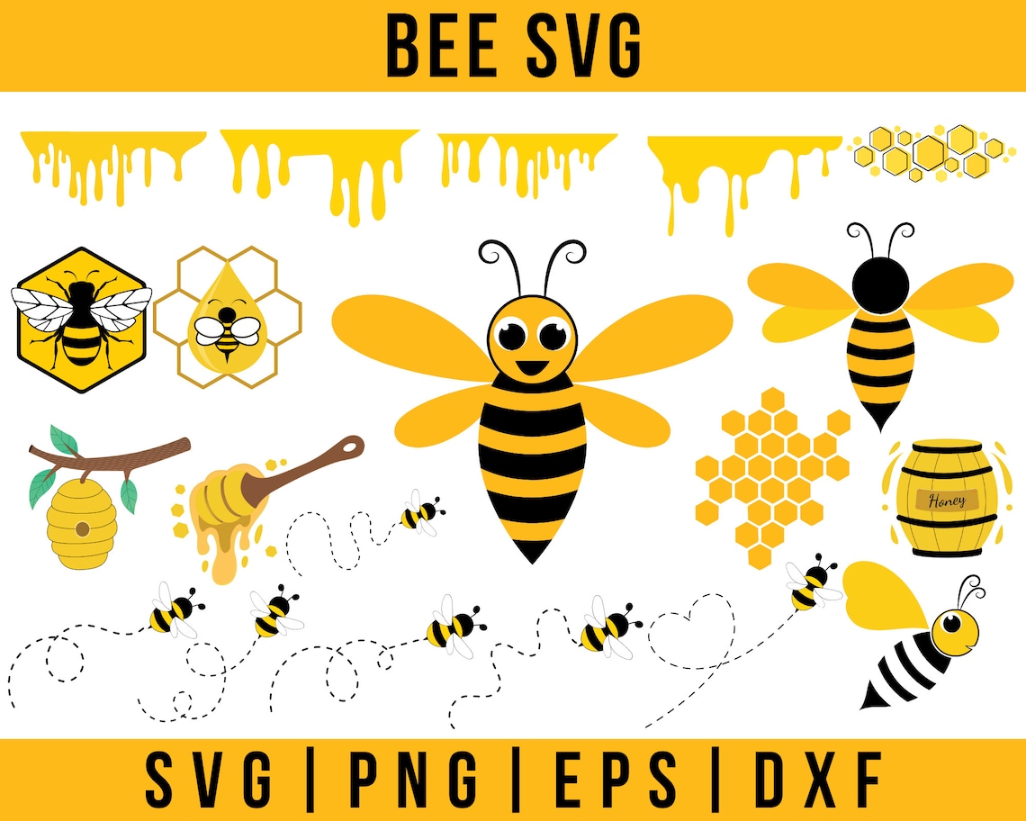 Bee Svg Bundle Cute Bee Svg Honey Bee Path Bundle SVG Queen - Etsy