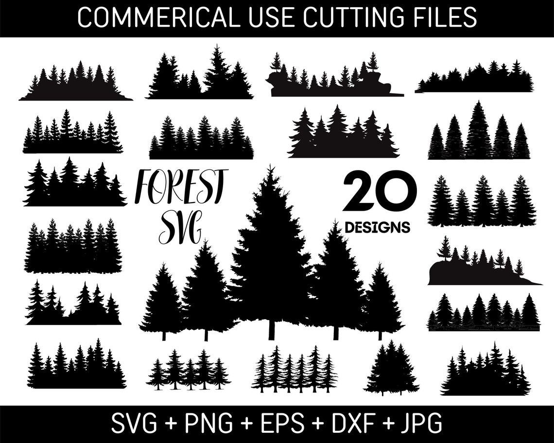 Forest Tree Svg Outdoor Camping Forest Tree Silhouette SVG - Etsy