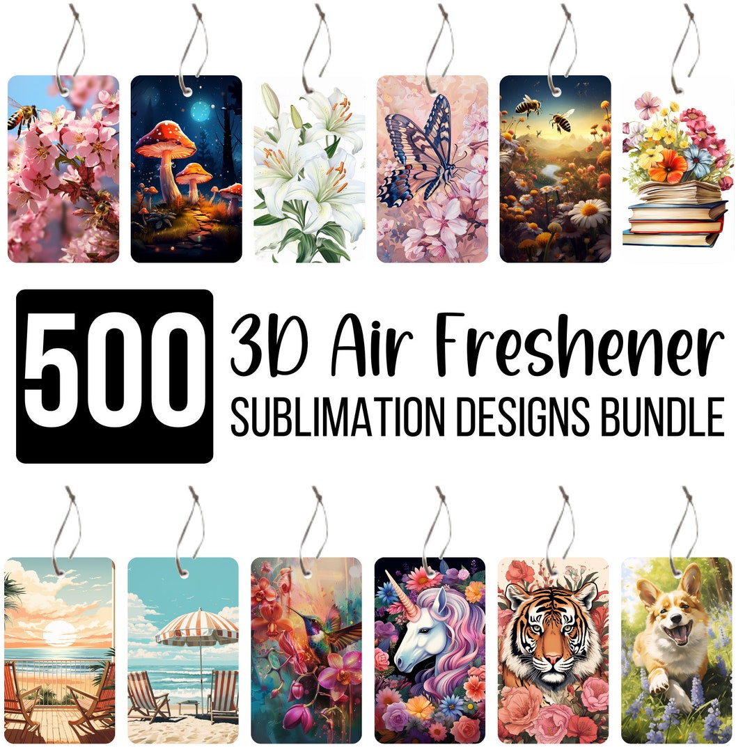 500 Air Freshener Sublimation Bundle, Car Air Freshener Designs, Car ...