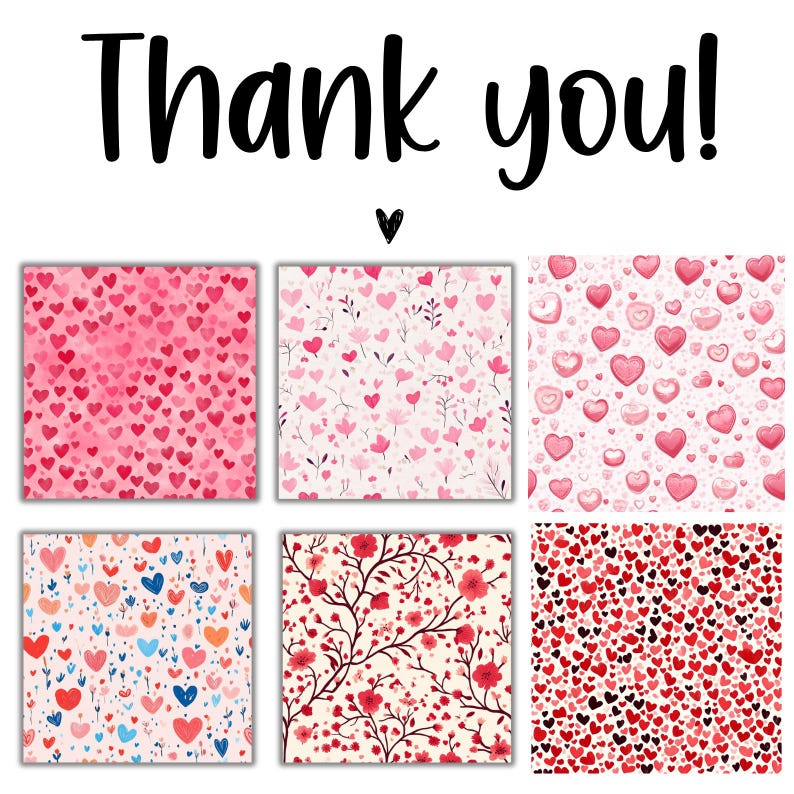 100+ Valentines Themed Digital Papers, Valentine Seamless Digital Paper ...