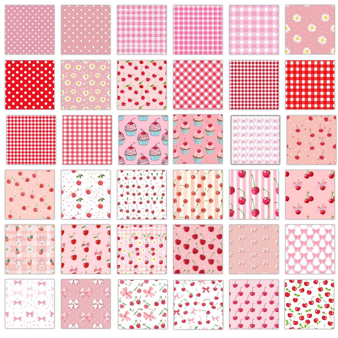 64 Cherry Digital Paper, Cherry Sublimation Bundle, 12x12 Inch Cherry ...