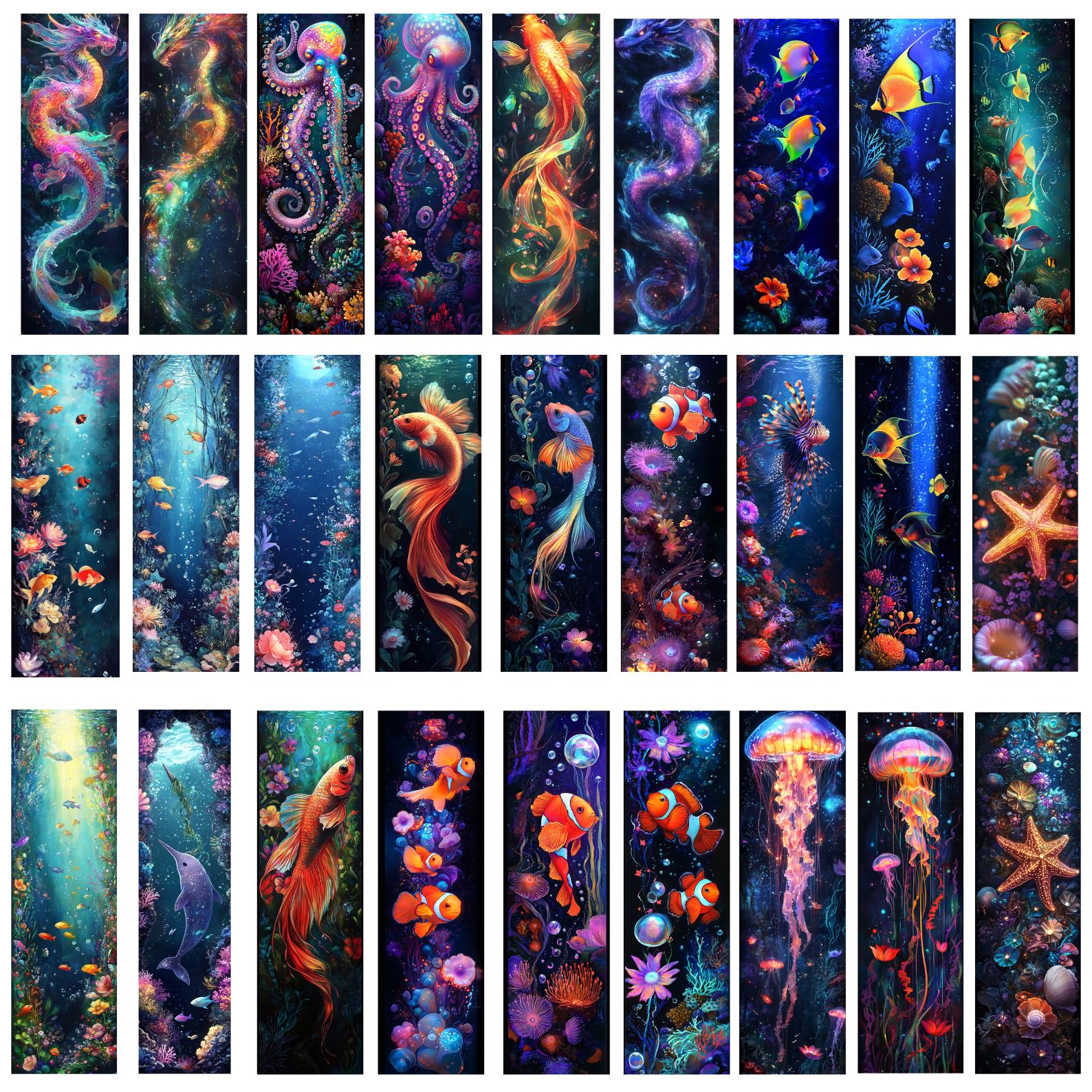 100+ 3D Sea Creatures Bookmarks, Ocean Animal PNG, Underwater Bookmark ...