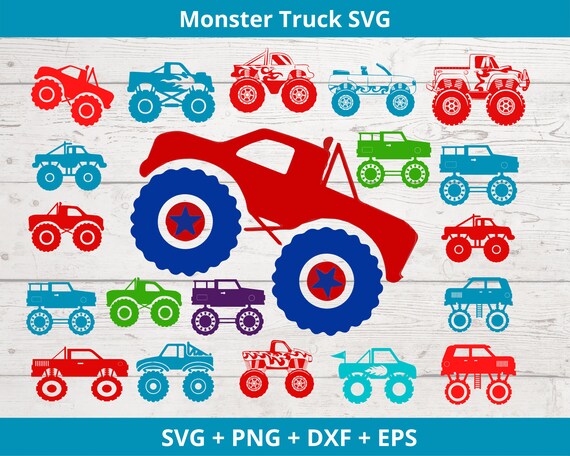 20 Monster Truck Svg Clipart Bundle Transportation Cliparts - Etsy