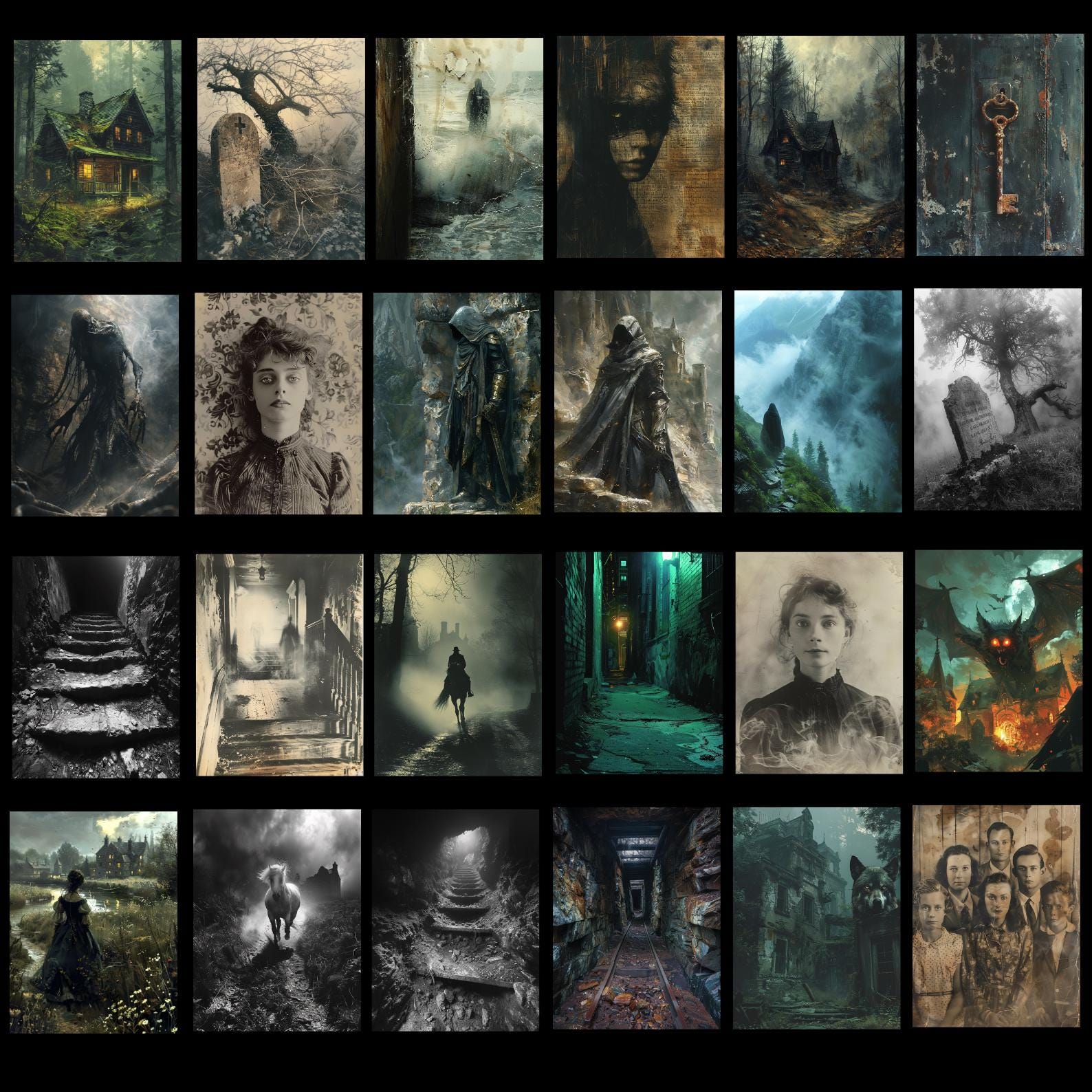 233 Creepy Spooky Background PNG Bundle, Haunted Horror Pack, Gothic ...