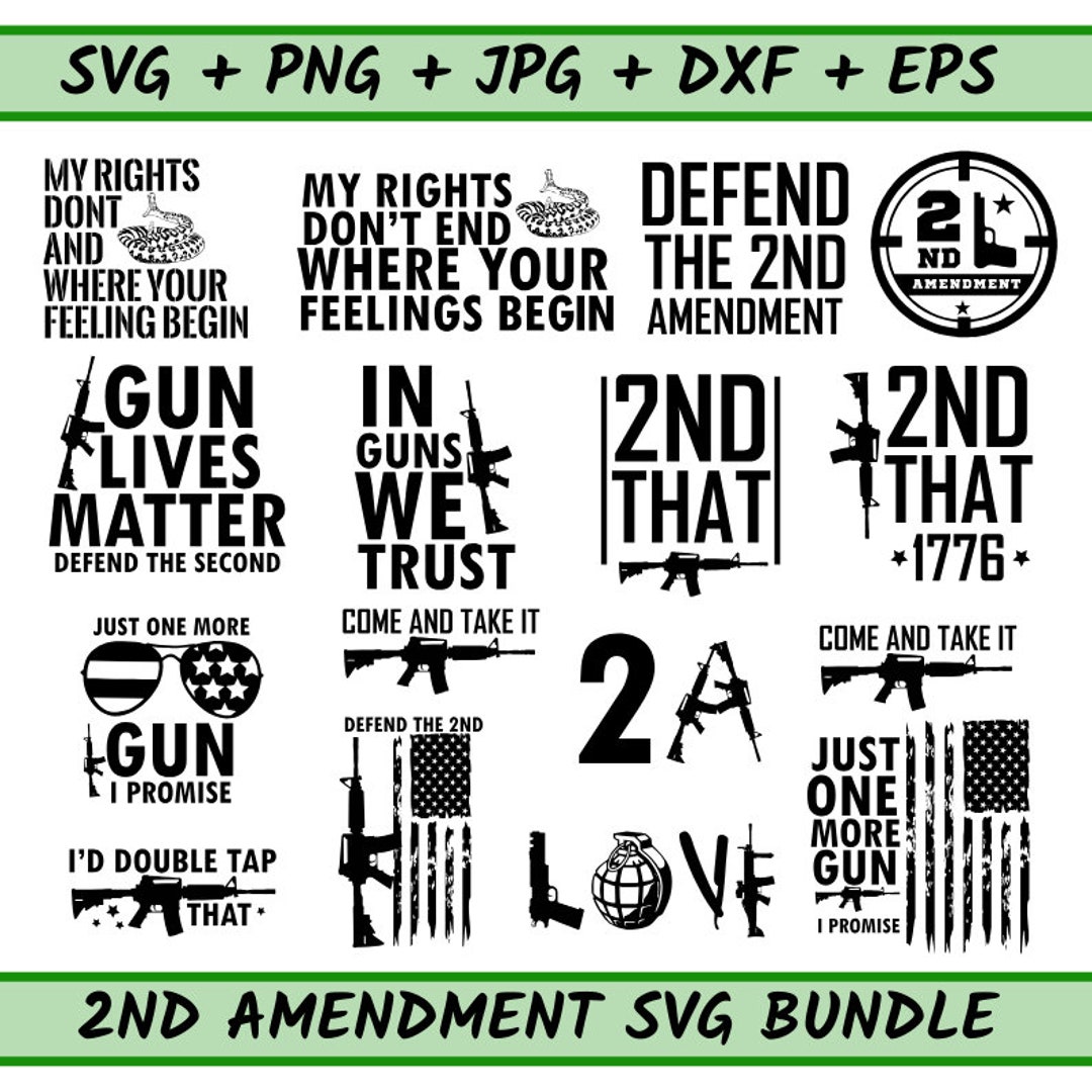 2nd Amendment SVG Bundle, 2A 2nd Amendment, American Flag, Gun Flag, Military Svg, Second ...