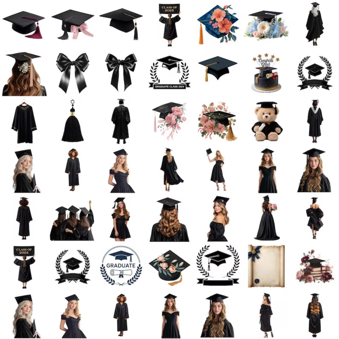 Graduation 2026 PNG Clipart Mega Bundle, Watercolor Class of 2026 ...