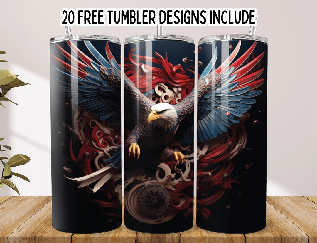 American Eagle 20 Oz Tumbler Wrap PNG, Eagle Wrap, Straight Template ...
